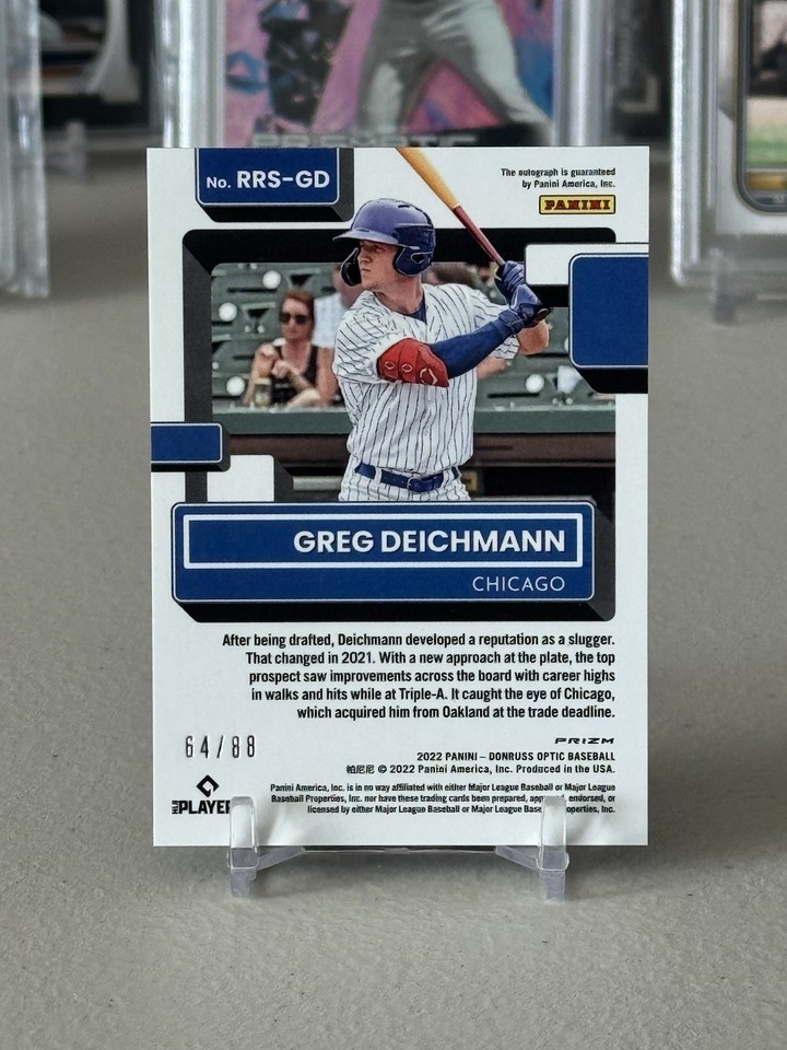 2022 Panini Donruss Auto 64/88 Greg Deichmann #RRS-GD (AU RC) Chicago ...