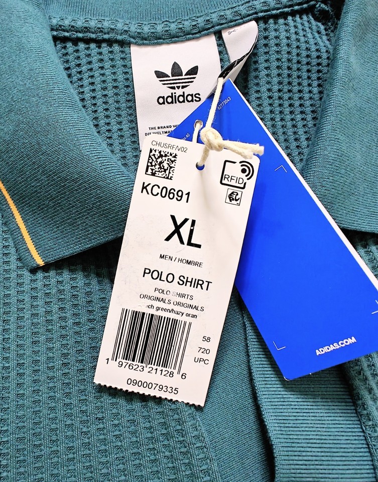 Adidas Originals Waffle Knit Polo Short Sleeve Shirt Men's Size XL ...