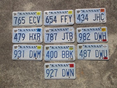 Bulk Lot of 10 Kansas Seal License Plate Plates Embossed KS - Lot 487 ...
