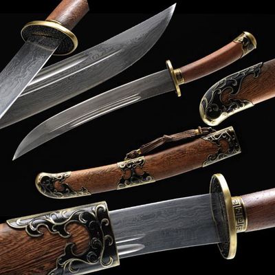 Boutique Chinese Short Sword Qing Dao Broadsword Pattern Steel Razor ...