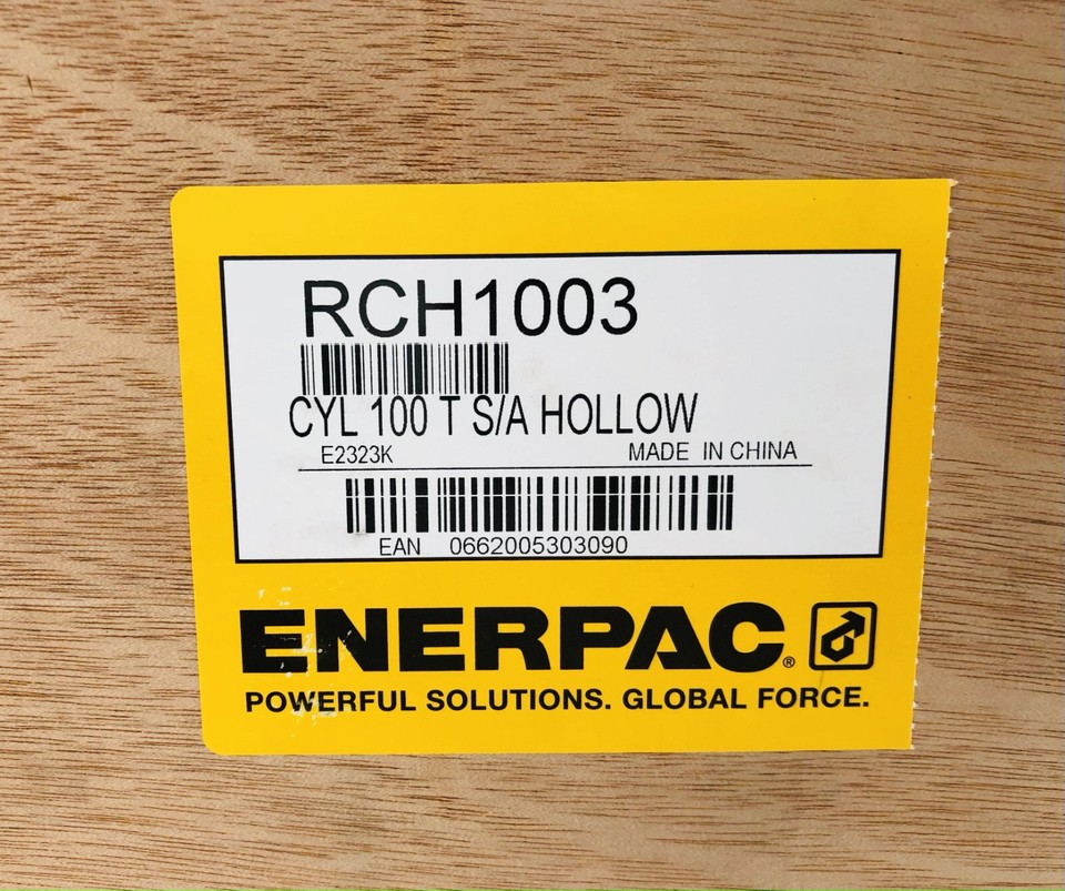 Enerpac RCH 1003 Hydraulic Hollow Holl-O-Cylinder 100 Tons Capacity 3 ...