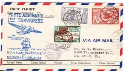 New Caledonia SG#543,#216,#C2-TRANSPACIFIC CLIPPER-NEW ZEALAND ...