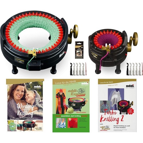 MEGA PRO Set - Two addi Knitting Machines with Pattern Books and ...