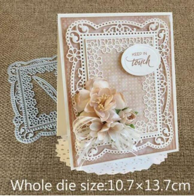 Metal Cutting Dies Lace Frame Scrapbooking Paper Cards Making ...