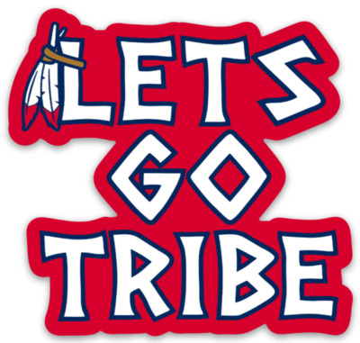 Cleveland Indians Lets Go Tribe Quote with Indian feathers Die-Cut ...
