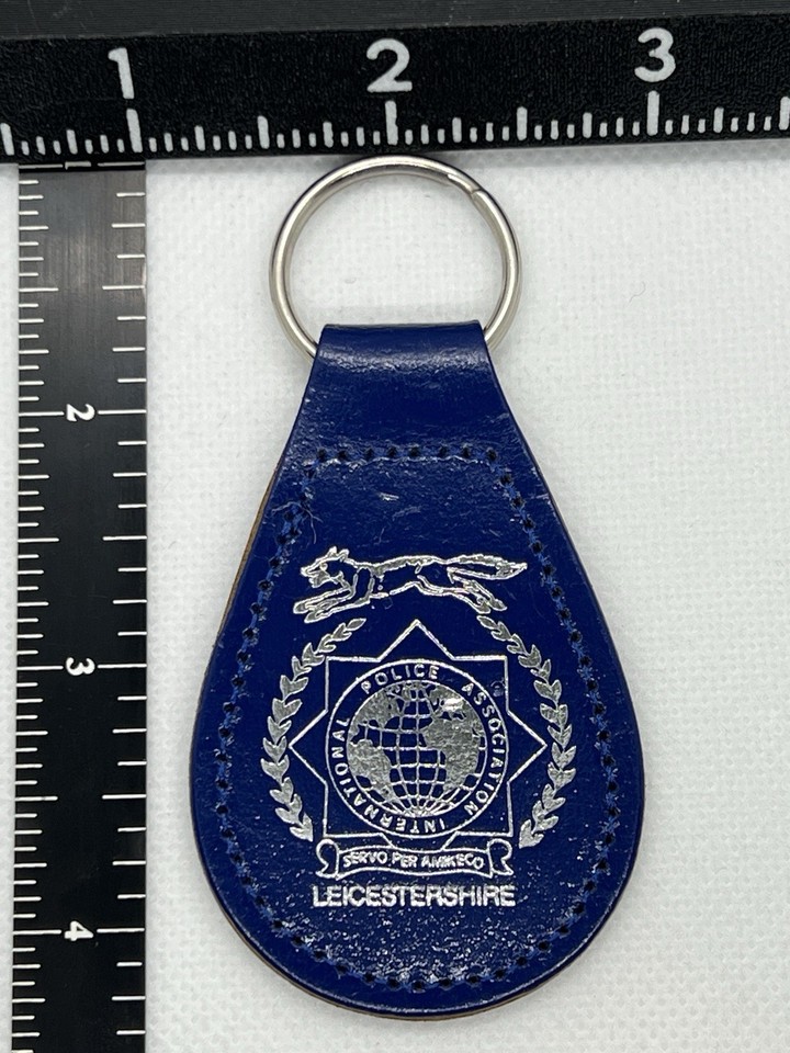 Vintage Leicestershire Police leather key fob IPA Police International ...