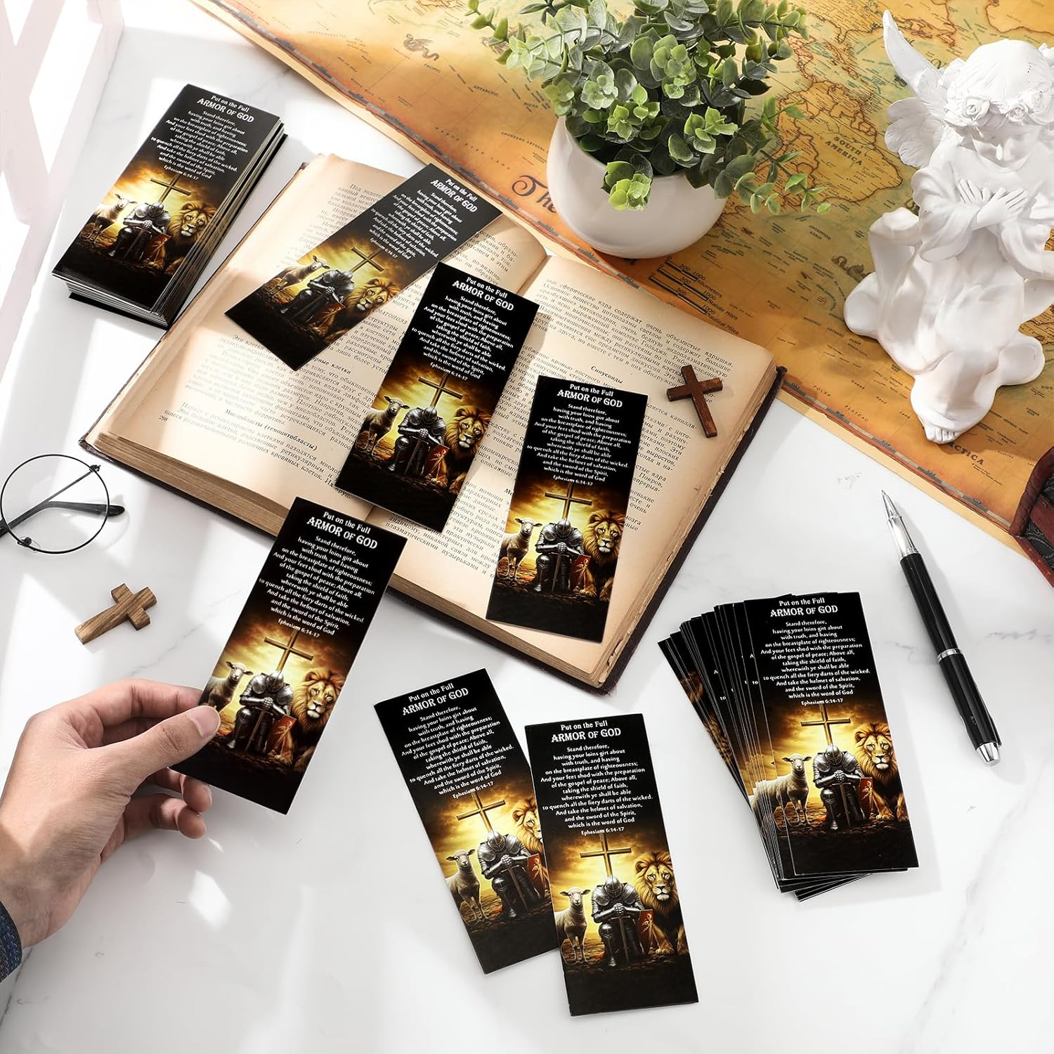 100 Pcs Armor of God Bookmarks Christian Church Gifts Bible Verse ...