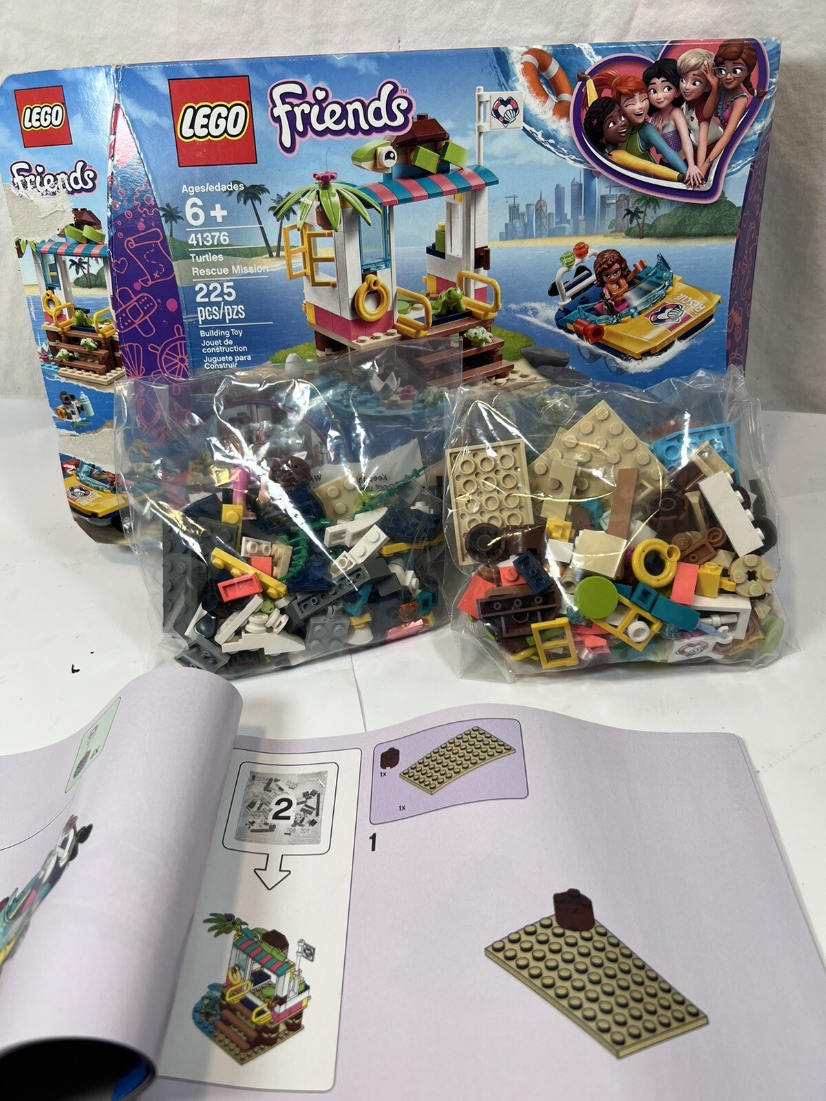 LEGO Friends 41376 Turtles Rescue Mission Complete Opened Box All ...