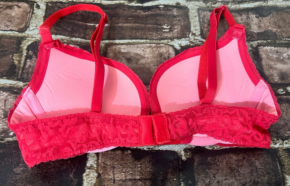Victoria’s Secret 32A Bra Red Lace Sexy Little Things Push-Up Back ...