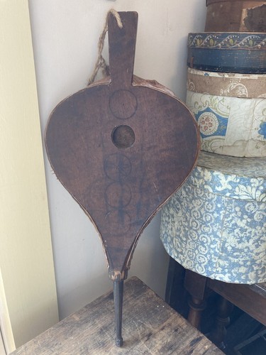 Functional! antique primitive Bellows with old leather brass, and Iron ...