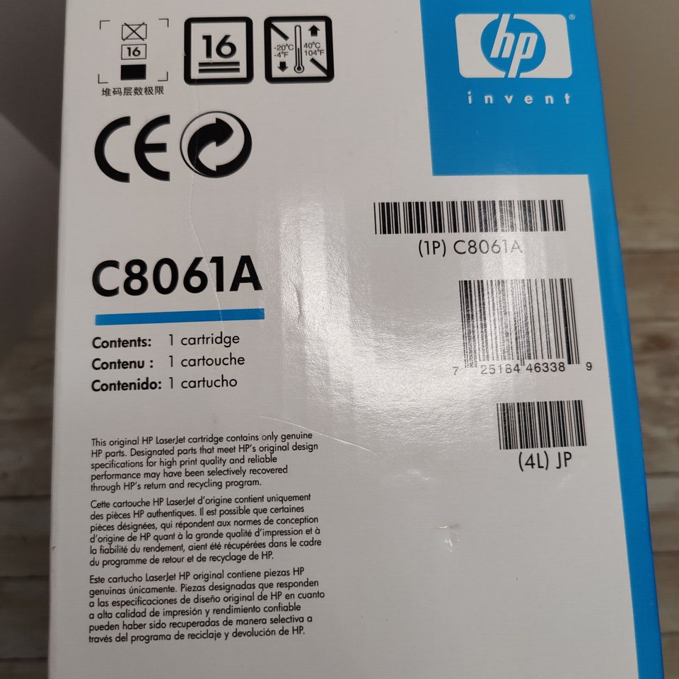 HP 61A Black LaserJet Toner Cartridge ~ Genuine OEM C8061A ~ New In ...