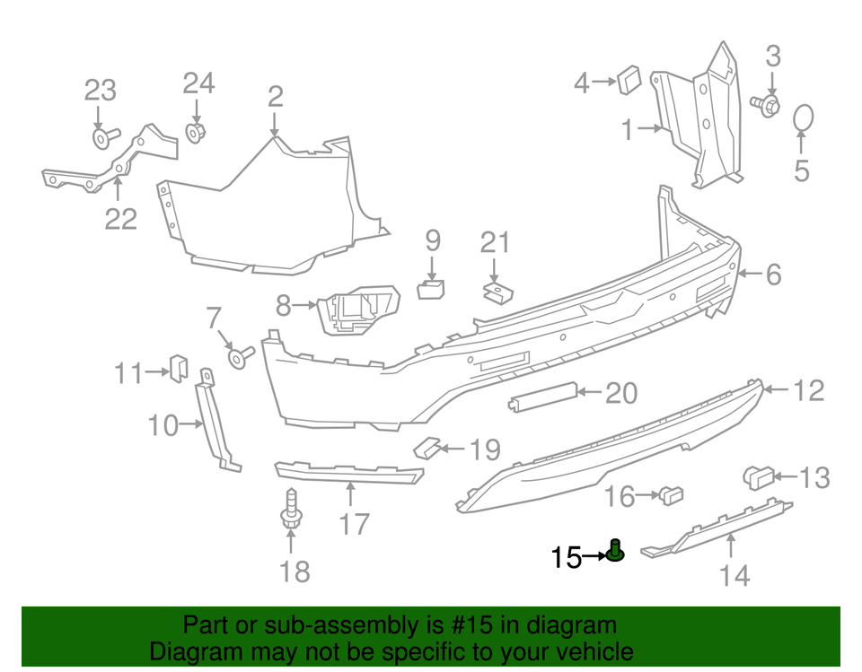 Genuine M6x15 Rear Bumper Cover Bolt 11612235 | eBay