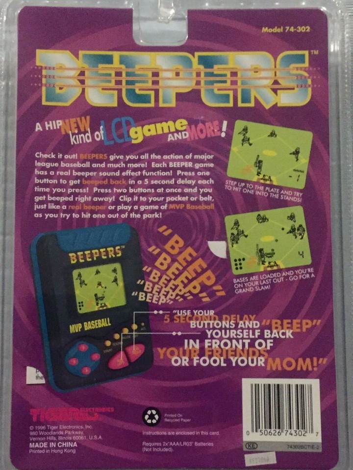 Tiger Electronics BEEPERS BASEBALL LCD Handheld Game 1996 NEW SEALED | eBay