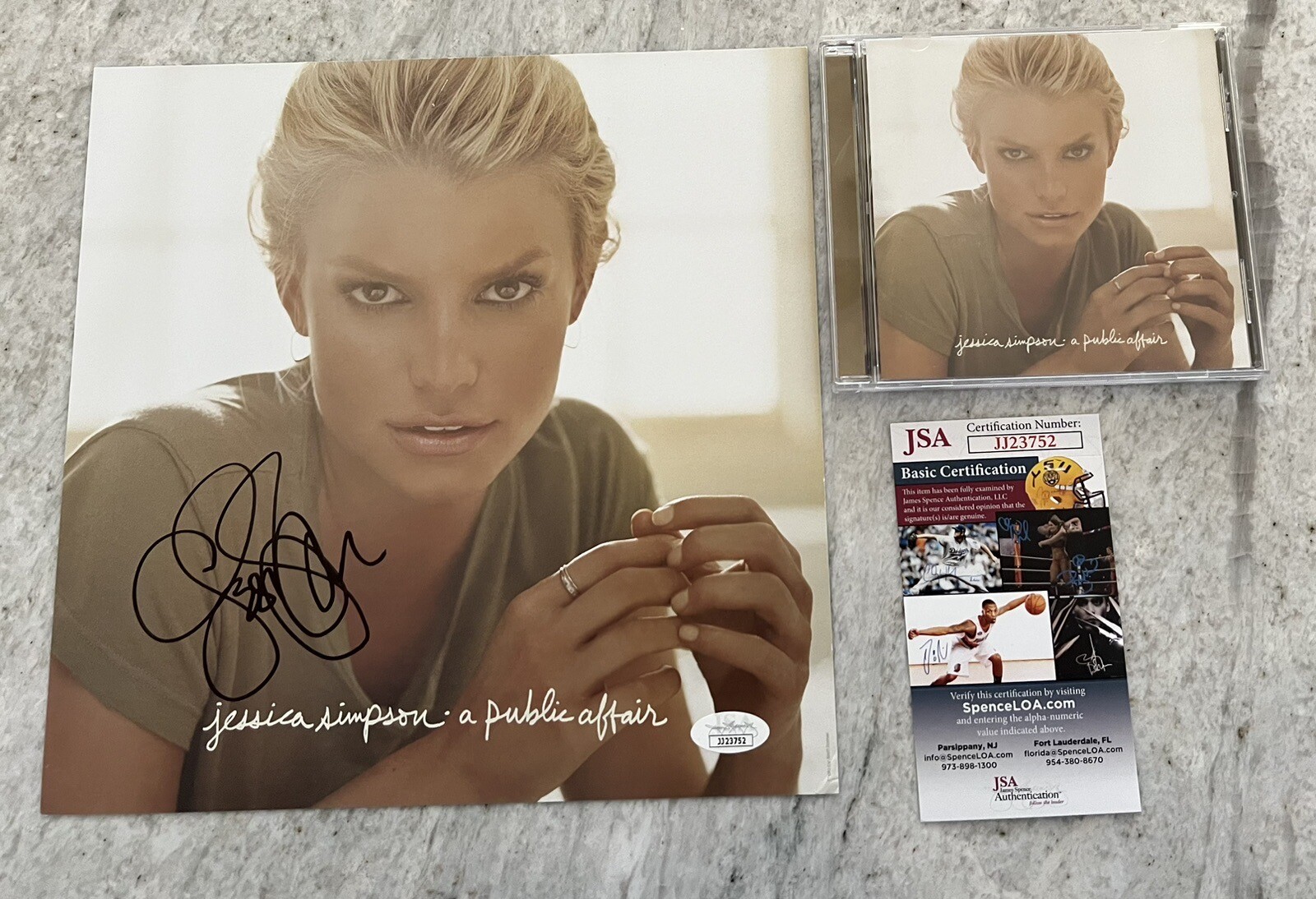 JESSICA SIMPSON Autographed Hand SIGNED CD Poster Cover JSA CERTIFIED ...
