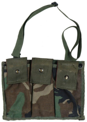 US Army Molle II BDU Woodland Six Mag Bandoleer 6 Magazine Pouch M81 ...