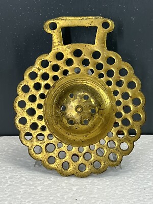 (948) Horse Brass Geometric Piercing Parade Medallion Bridle Harness ...