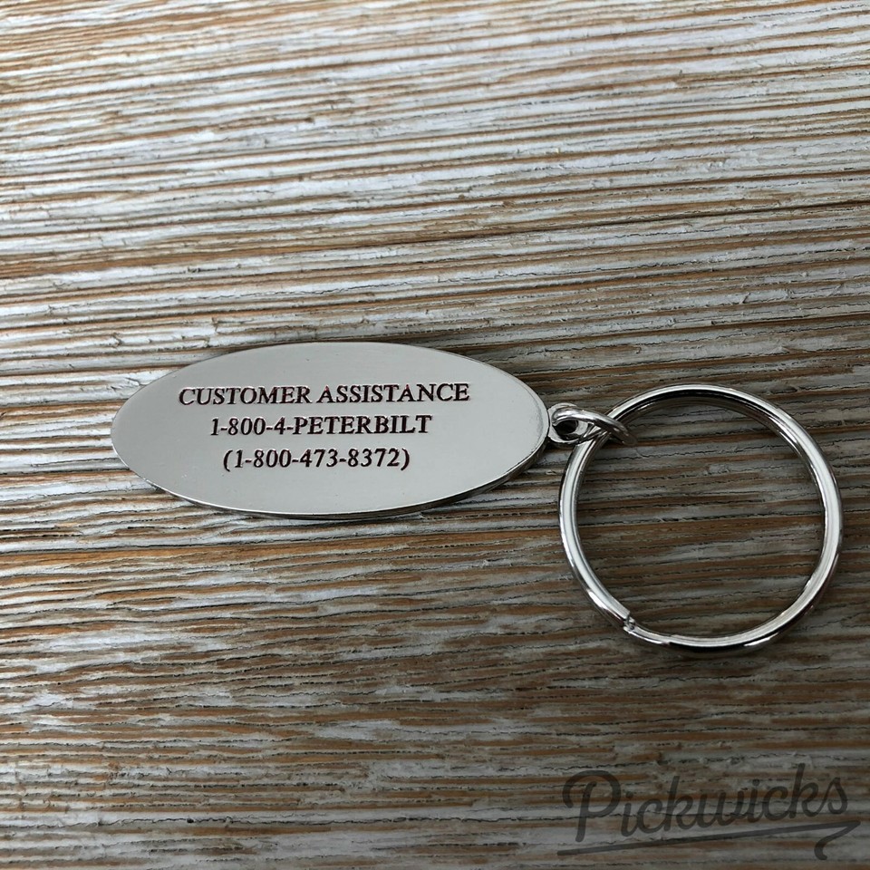 Peterbilt Keychain - Authentic Red Logo Pewter Epoxy Key Chain Tag | eBay