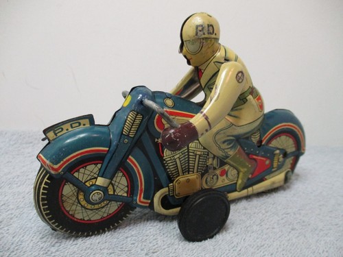 POLICE MOTORCYCLE GOOD CONDITION FRICTION POWERED MADE IN JAPAN WORKS ...