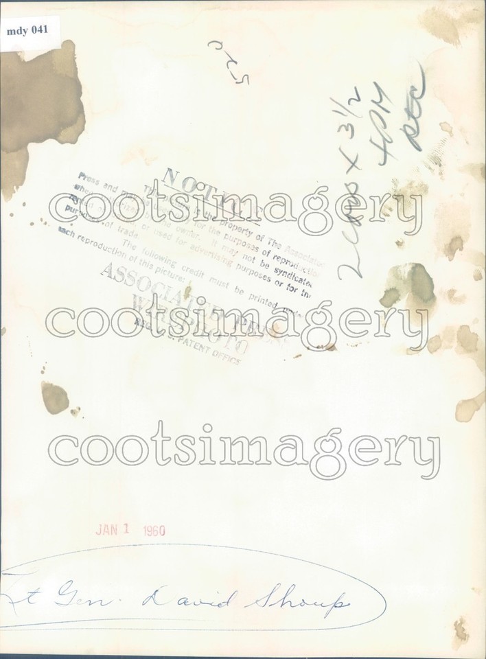 1959 Press Photo US Marine General Randolph Pate Lt Gen David Shoup in ...