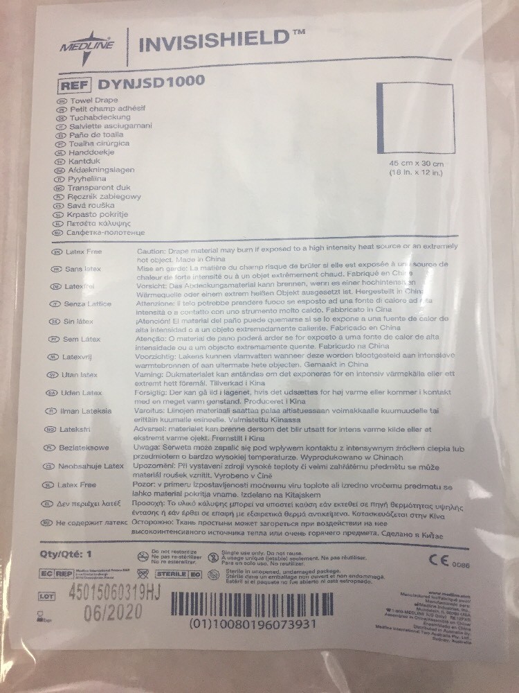 BOX+OF+10+MEDLINE+Invisishield+Towel+Drape+DYNJSD1000 for sale online ...