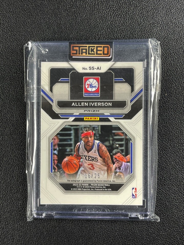 ALLEN IVERSON 2022-23 PANINI PRIZM SENSATIONAL SIGNATURES MOJO PRIZMS ...