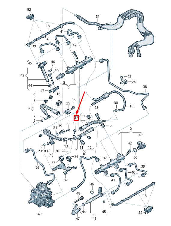 AUDI A4 Avant B9 Fuel Return Line 059130296S GENUINE for sale online ...