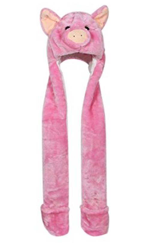 Animal Fluffy Plush Warm Full Hoodie Hat/Animal Hat Cap With Scarf ...