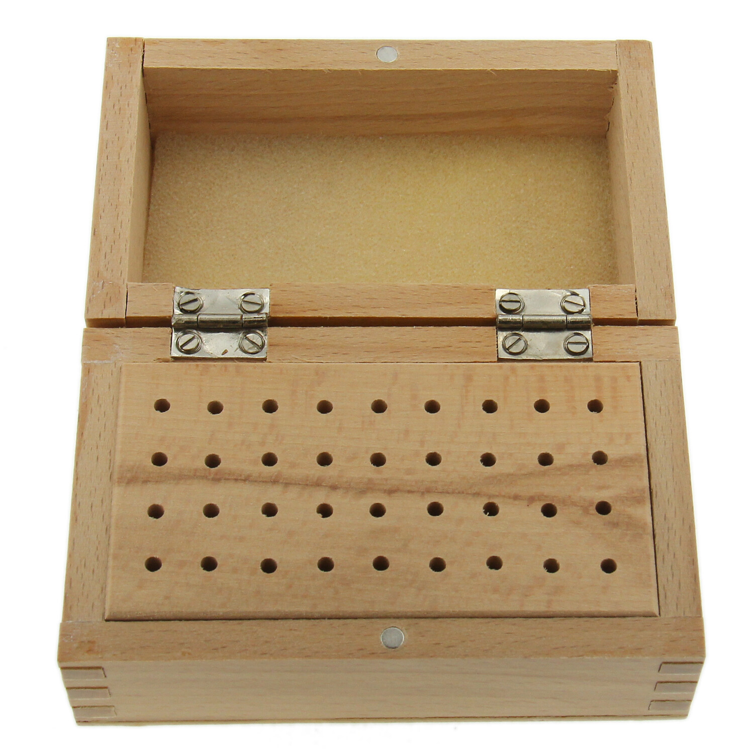 Jewelry Bur Storage Box Wood Organizer Case 36 Hole For Burs Drills ...
