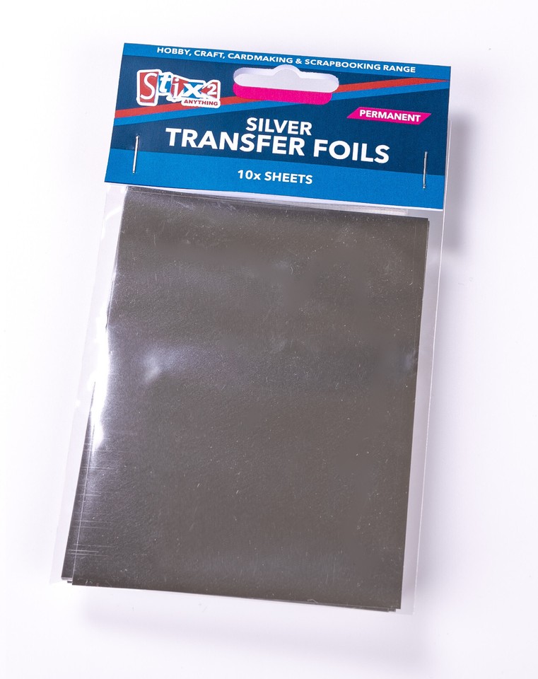 10 Sheets Silver Transfer Foils Shiny Metallic Cardmaking Craft Gilding ...