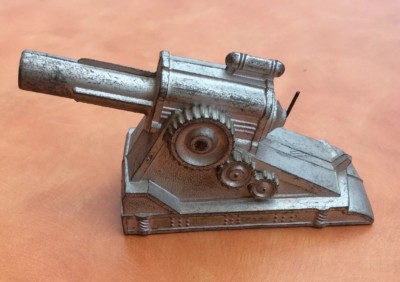 Cannon Spring Loaded Functional Toy Tin Launcher Silver Vintage Antique ...