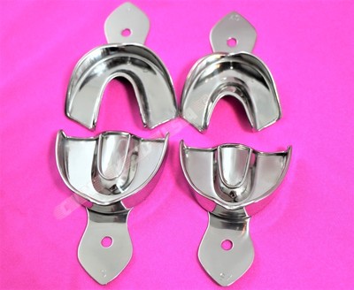 DENTAL STAINLESS STEEL NON-PERFORATED IMPRESSION TRAYS AUTOCLAVABLE SET ...