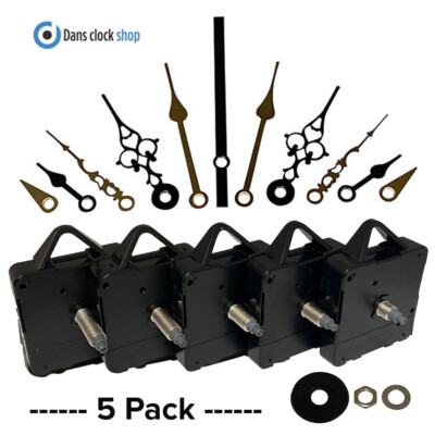 New 5 Pack Quartz Clock Movements Mechanisms Motors & Metal Hands Clock ...
