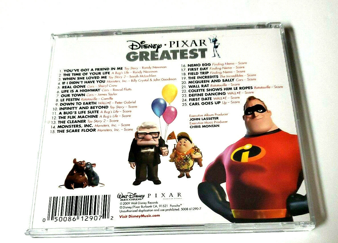 DISNEY PIXAR GREATEST HITS CD Rascal Flatts Billy Crystal James Taylor ...