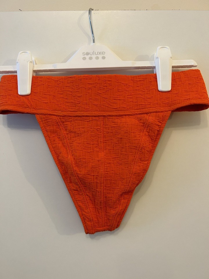 Free People Beach High Leg Swim Brief, Orange,Medium | eBay UK