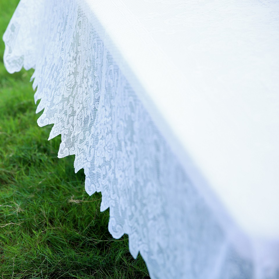 WHITE 60x108 RECTANGLE Floral LACE TABLECLOTH Wedding Party Catering ...