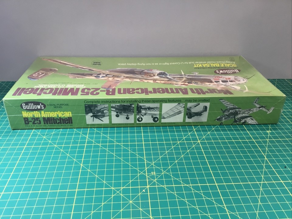 WW2 North American B-25 Mitchell Scale Model Guillows Balsa Kit 26.5 ...