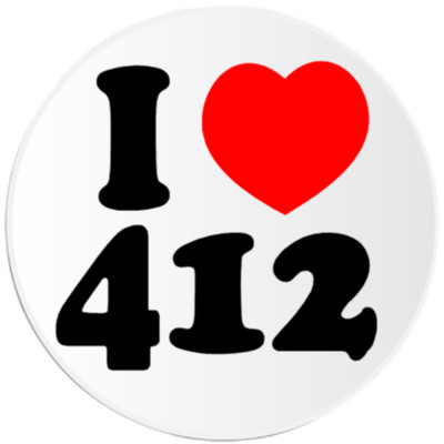 I Love 412 - Circle Sticker Decal 3 Inch - Area Code Pittsburgh PA | eBay