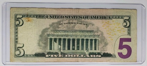 Trinary Bookend Repeater $5 Five Dollar Bill Fancy Serial Number ...