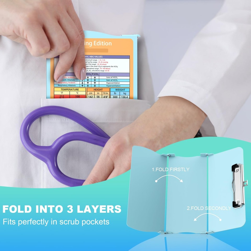Clipboards Nursing Clipboard Trifold Foldable 3 Layers Aluminum Nurse ...