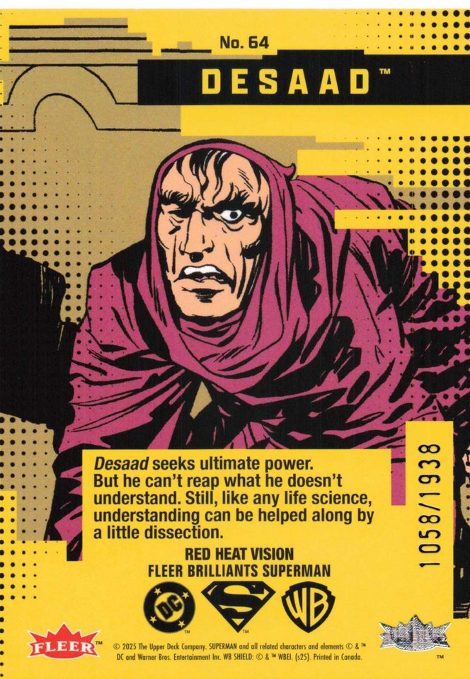 2025 Fleer Brilliants Superman #64 Desaad Red Heat Vision /1938 | eBay UK