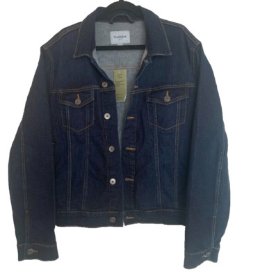 Goodfellow & Co Mens Jacket X LARGE XL Dark Wash Indigo Blue Jean Denim ...