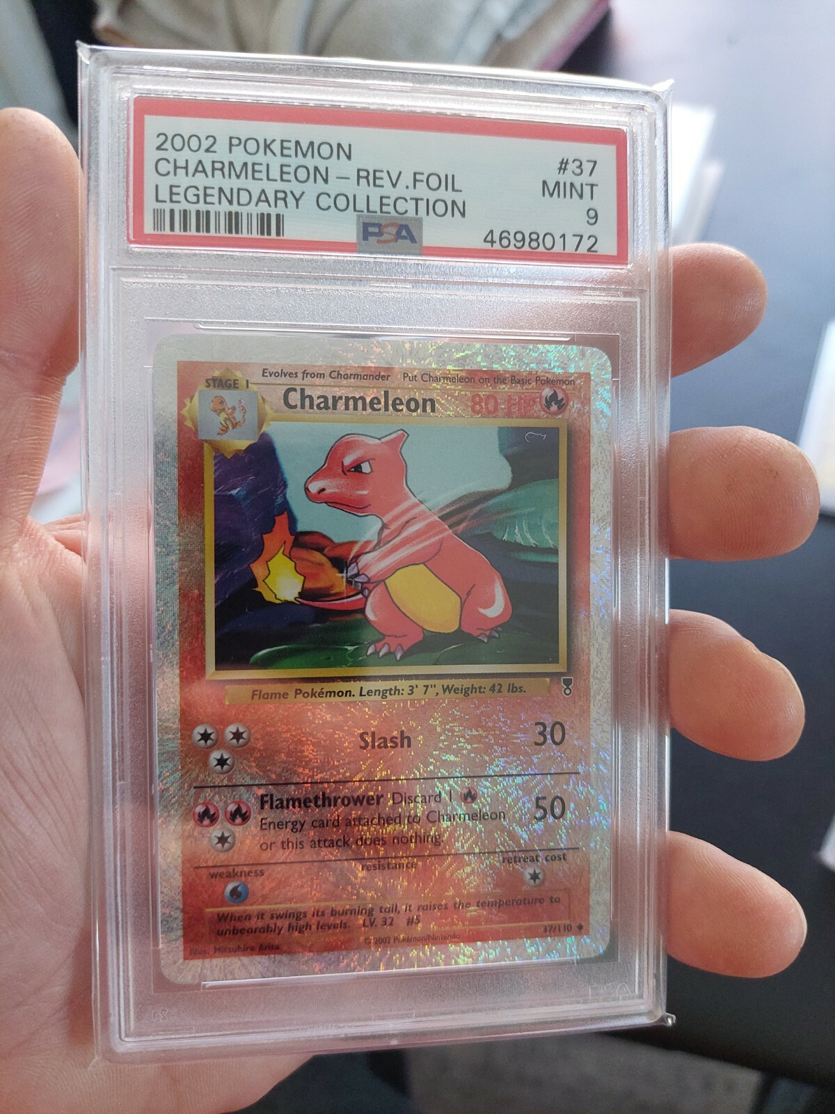 Charmeleon - 37/110 -Reverse Holo Legendary Collection PSA 9 Pokemon ...