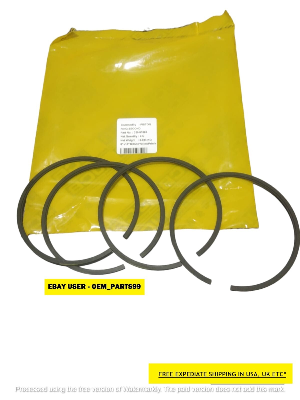 Genuine JCB Turbo Piston Ring Kit Standard 4.4L BS3 (PART 320/09299 320 ...