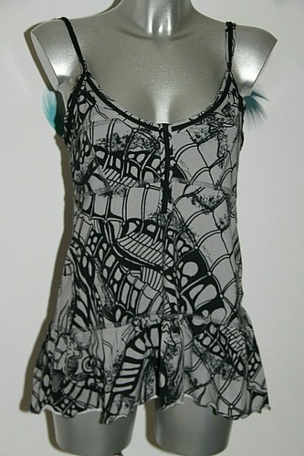 Pretty Strappy Black Gray MC PLANET Top Size 38 FR New with Tag | eBay UK