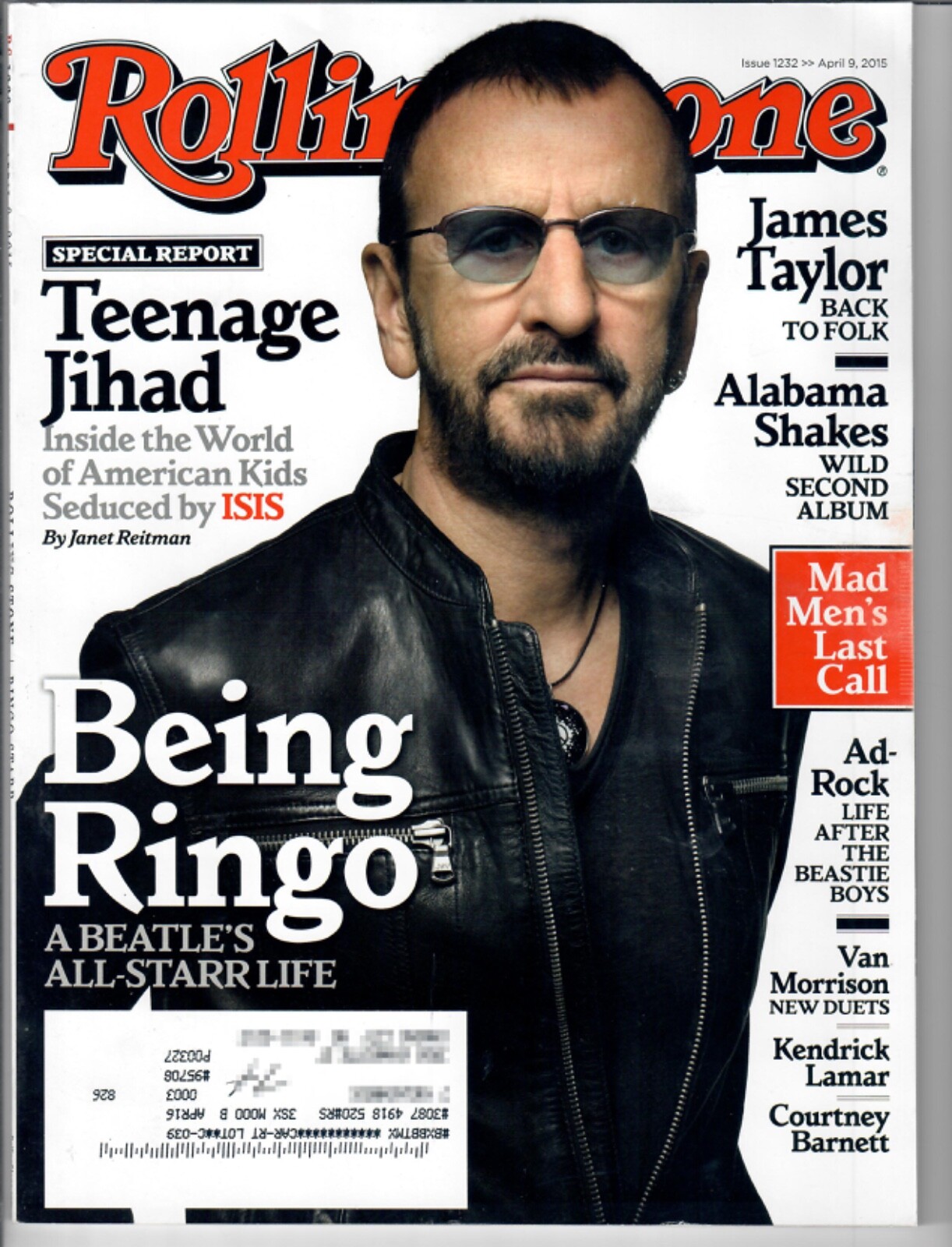 Rolling Stone 1232 April 2015 Ringo Starr James Taylor Beastie Boys Van ...