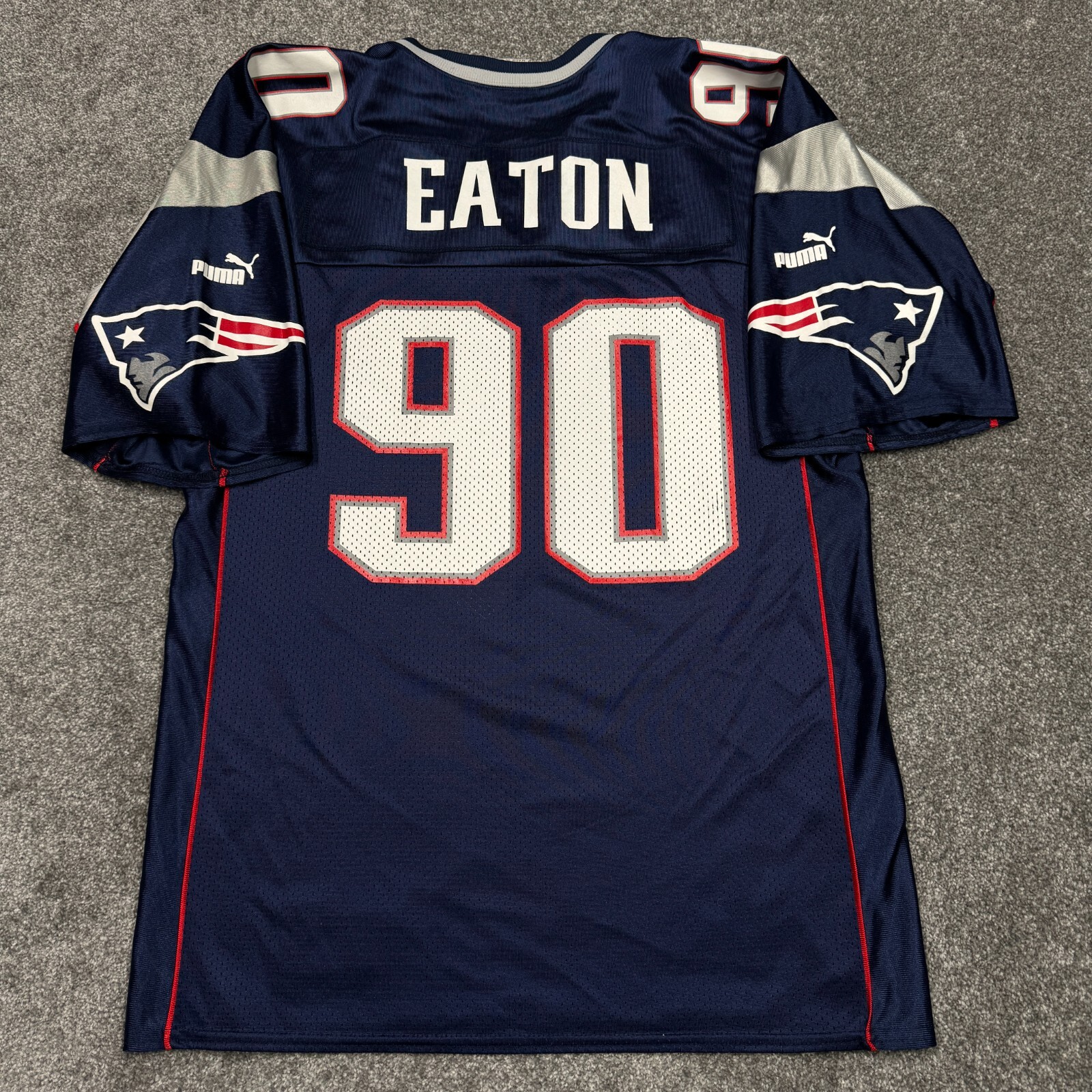 New England Patriots Jersey Men Medium Chad Eaton Blue NFL Football ...