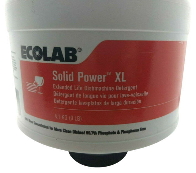 Ecolab Solid Power XL Dishwasher Machine Detergent - 9 lbs, Pack of 4 ...