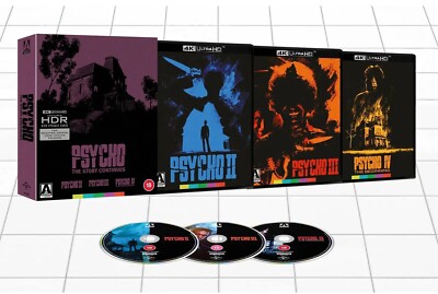 PSYCHO THE STORY CONTINUES Psycho II &III & IV 4K UHD Blu-Ray 3 Movie ...