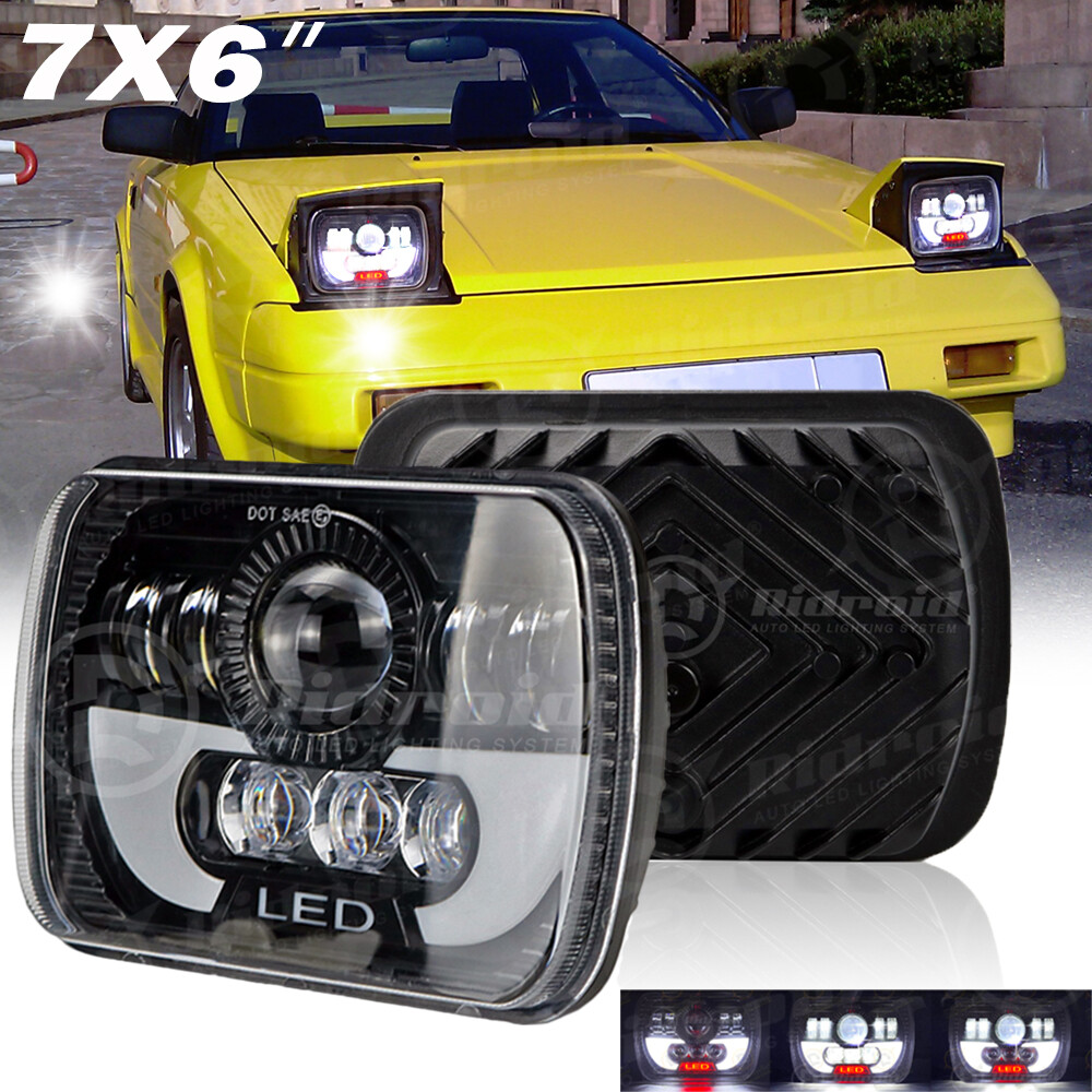 Pair 5x7 / 7x6'' LED Headlights Hi-Lo Beam DRL Headlamp for Toyota MR2 ...