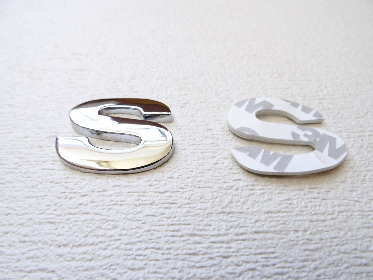 LETTER S FULL METAL SILVER 3D SELF-ADHESIVE CAR BADGE HOME EMBLEM ...